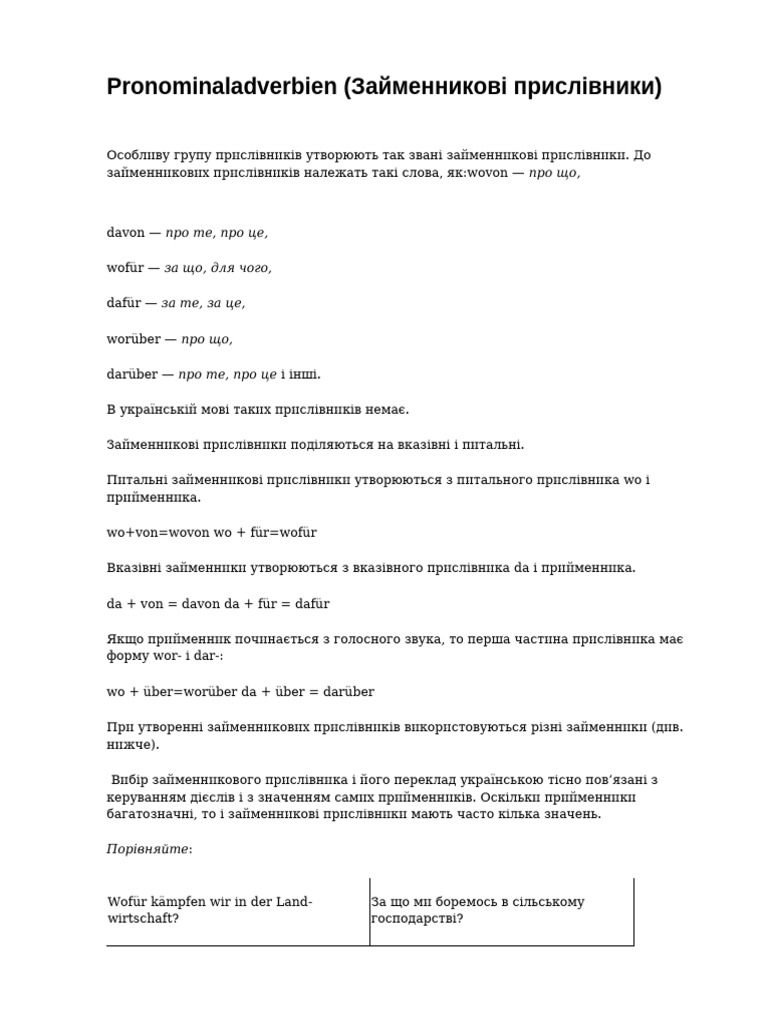 Verben Mit Prapositionen | PDF