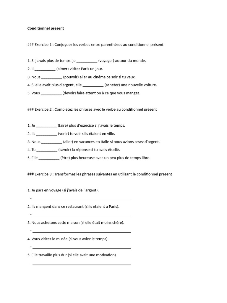 Conditionnel present | PDF