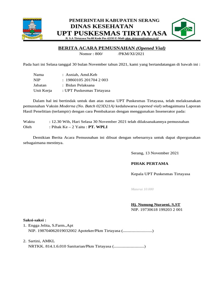 Format BAP (Opened Vial) | PDF