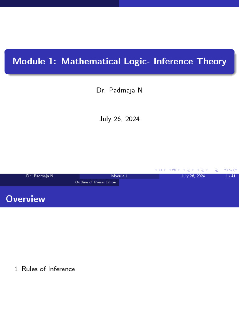 Module 1 Theory of Inference | PDF