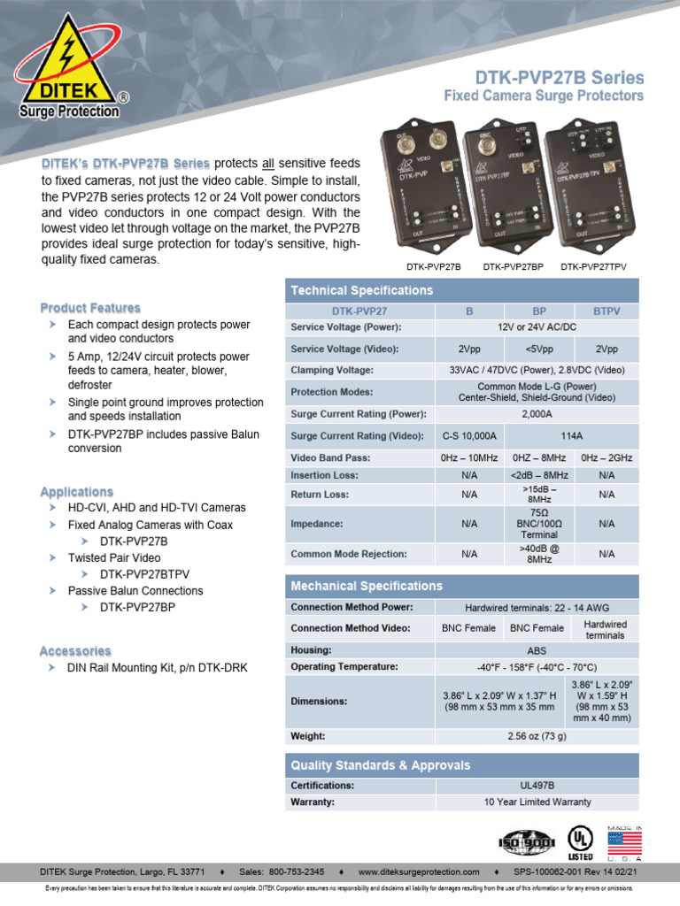 DTK PVP27B Series DS R14 | PDF | Electrical Components | Electrical ...