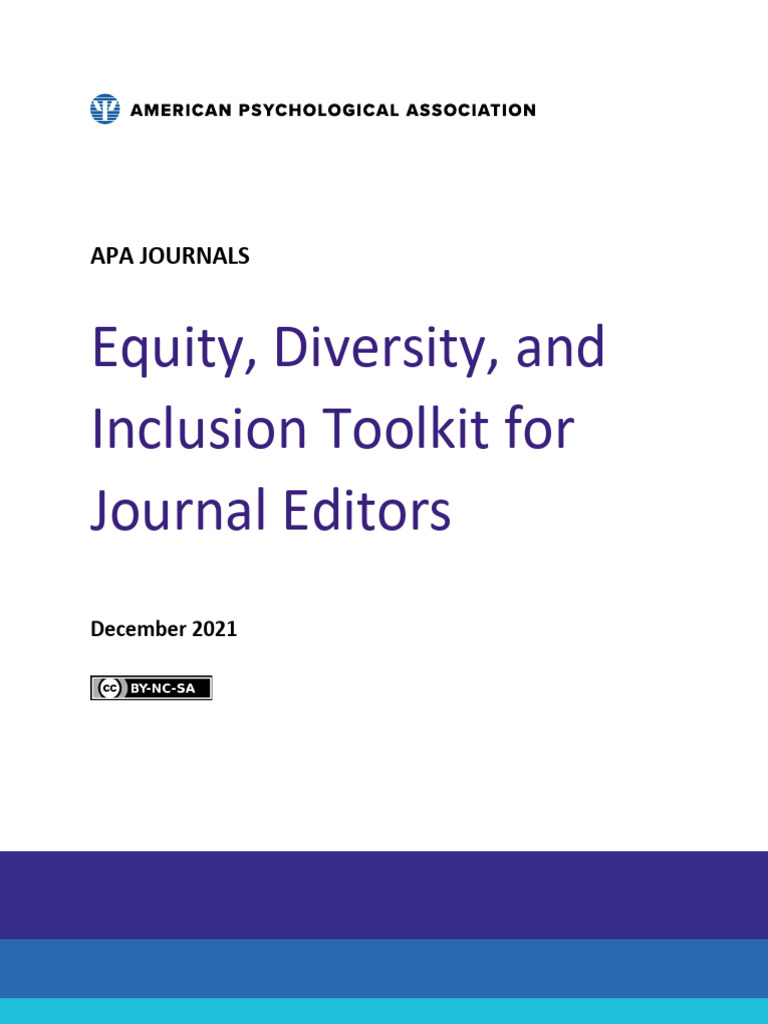 Equity Diversity Inclusin Toolkit Journal Editors | PDF
