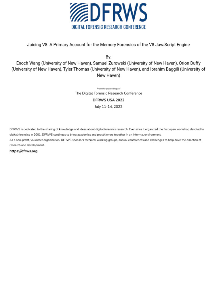 2022 Usa Paper-Juicing V8-A Primary Account For The Memory Forensics of ...