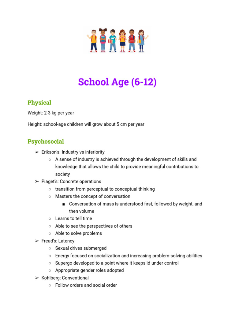 Peds School Age | PDF