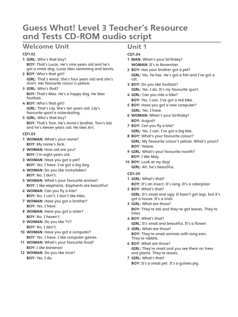 Test CD Audioscript | PDF