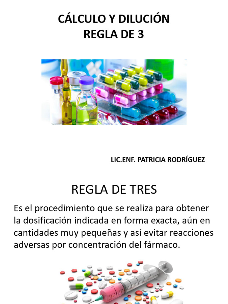 Cálculo y Dilución Regla de 3 | PDF