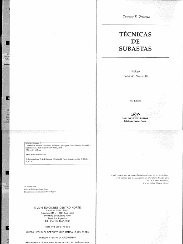 Libro - Tecnicas de Subasta. Prof. Galmozzi | PDF