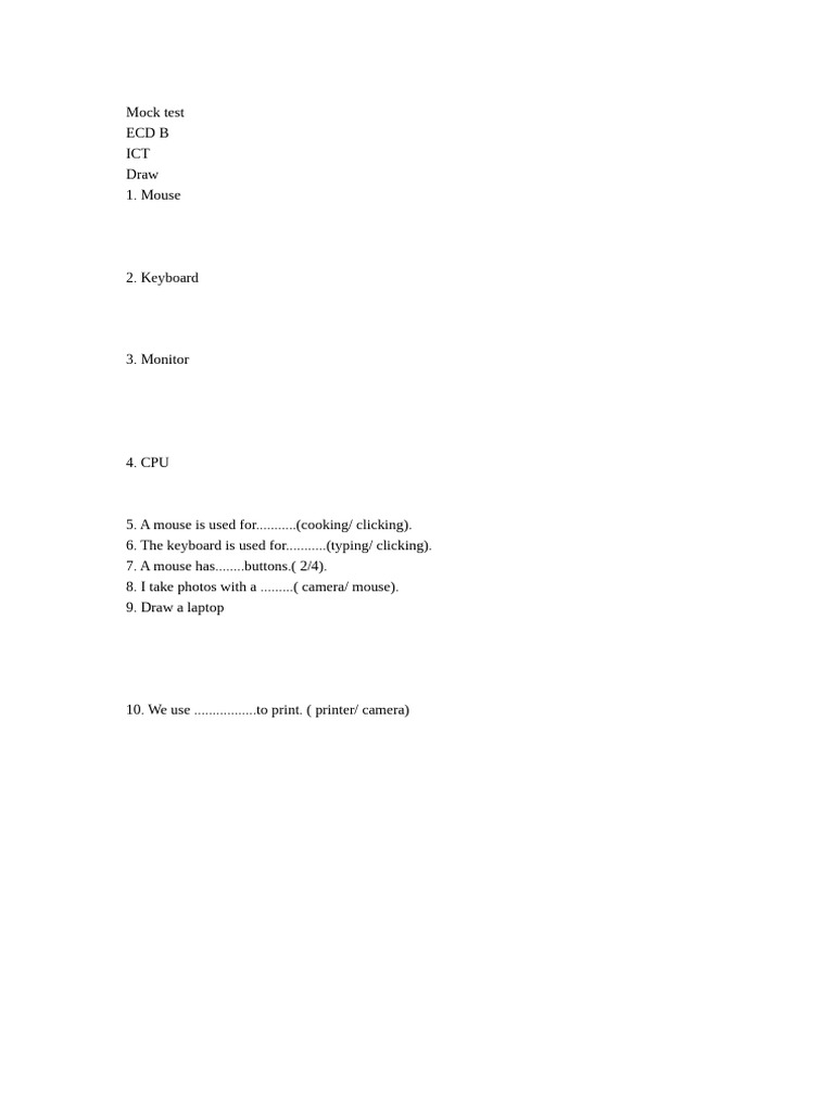 ICT Mock Test | PDF