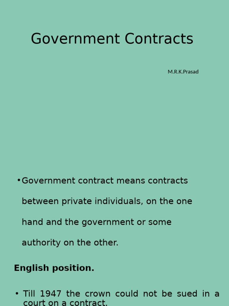 Ch13. Govt Contracts | PDF