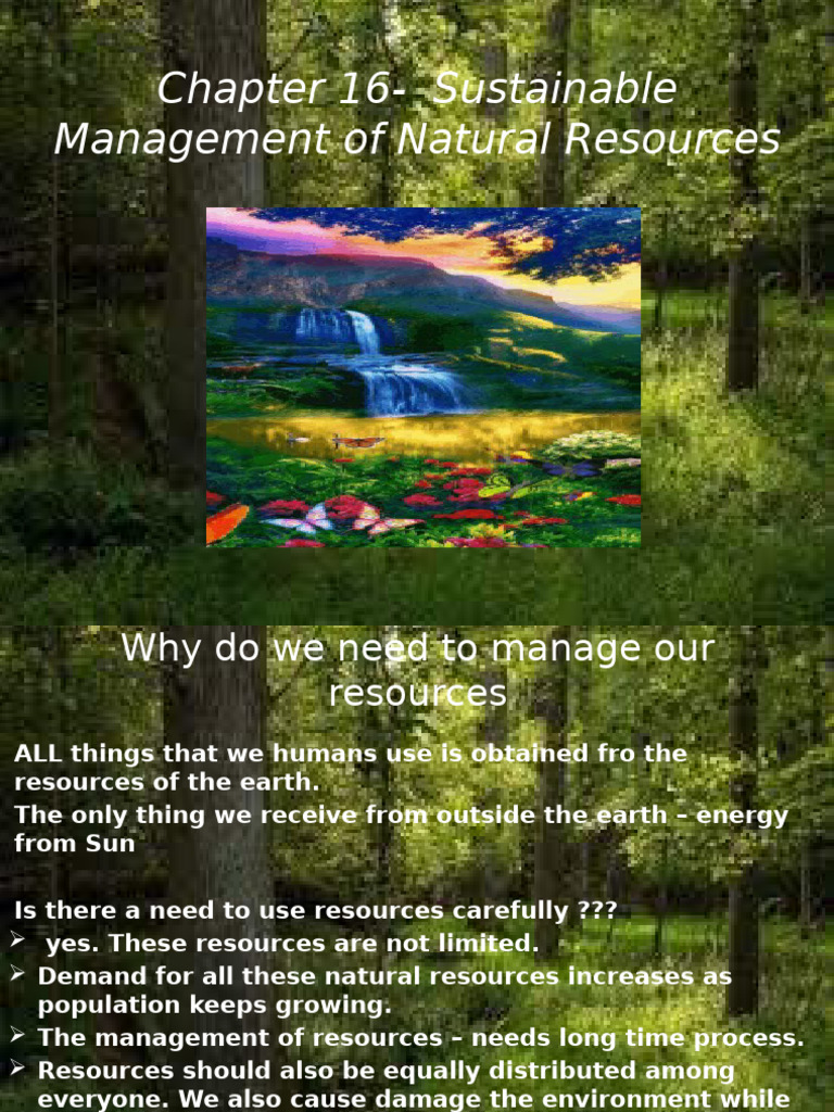 Chapter 16- Sustainable Management of Natural Resources.ppt | PDF