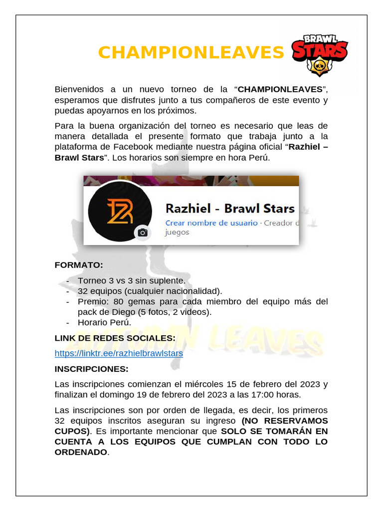 Formato Champion Leaves | PDF