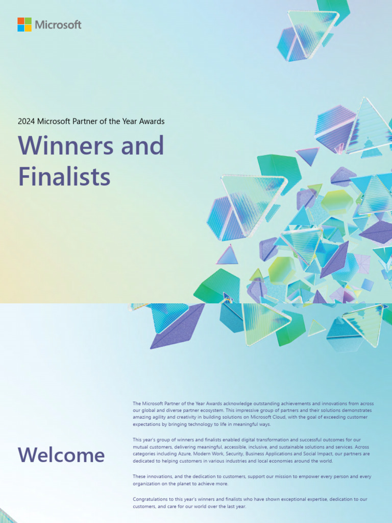 2024 Microsoft Partner of The Year Awards Winners and Finalists | PDF