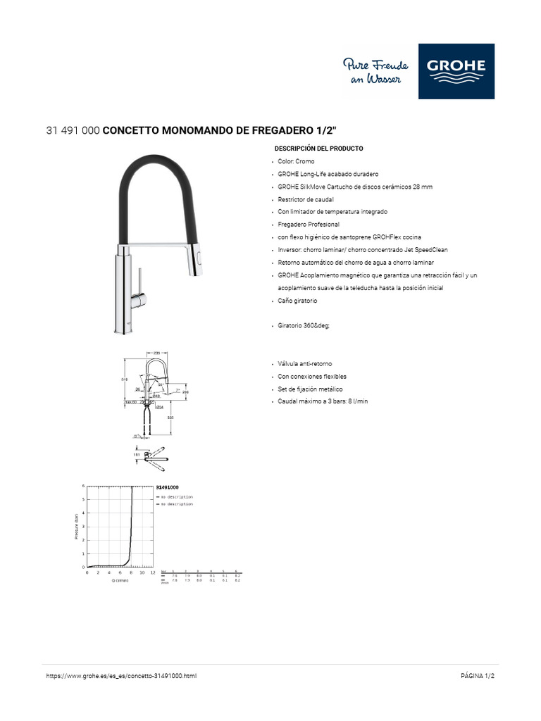 GROHE Specification Sheet 31491000 | PDF