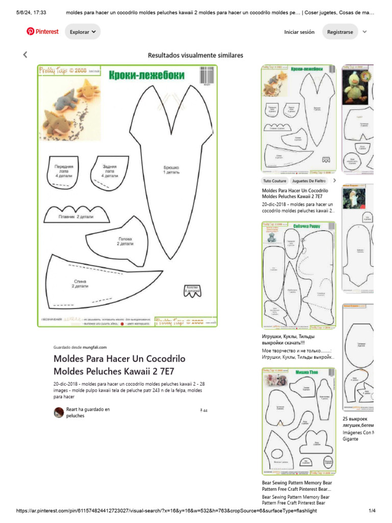Moldes Kawaii de Cocodrilo para Imprimir | PDF