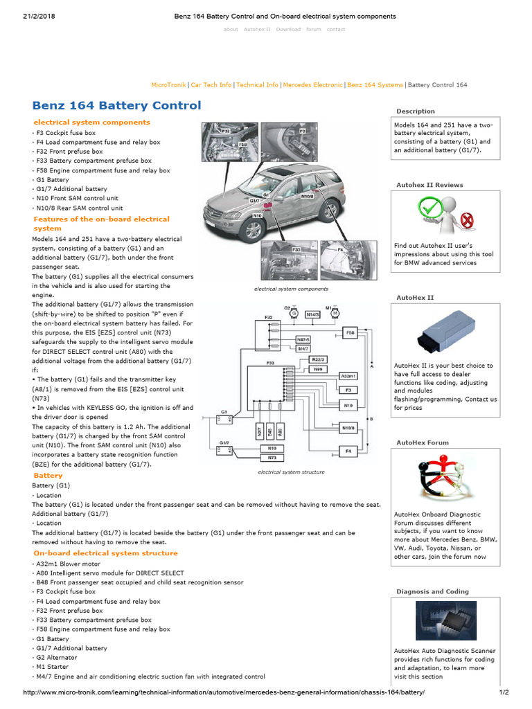 w164 Board Electrical System Components | PDF | Vehicle Industry ...
