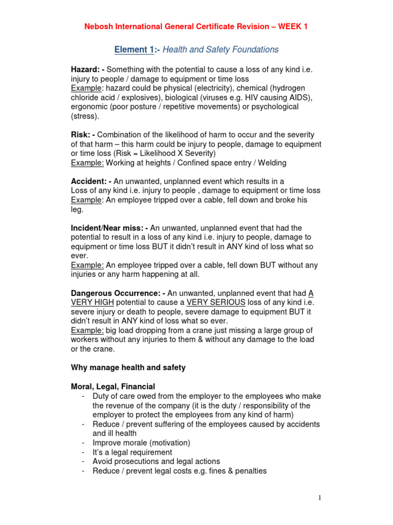 Week 1 Revision Notes | PDF