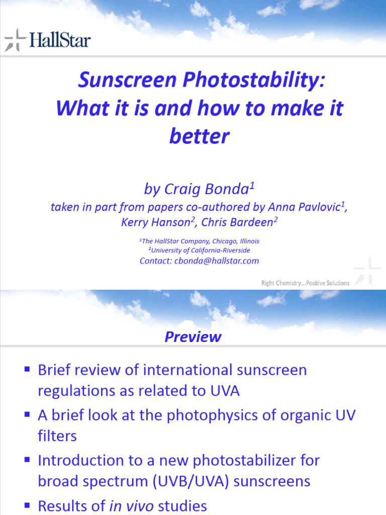 Sunscreen Photostability | PDF