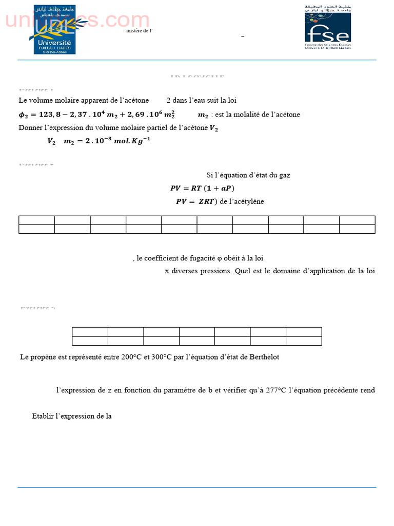 TD3 Thermodynamique Des Solutions - Textmark | PDF