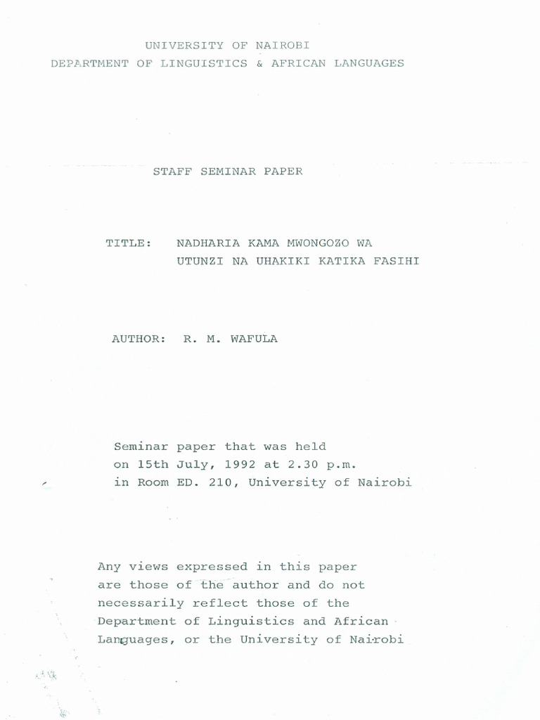 Nadharia Kama Mwongozo... | PDF