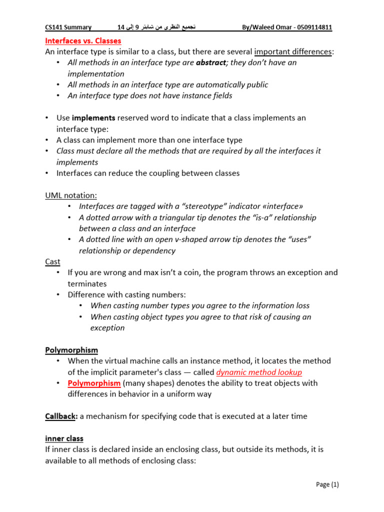 Summary CS 141 | PDF
