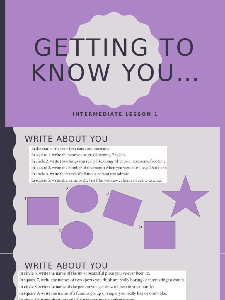 Getting To Know You | PDF