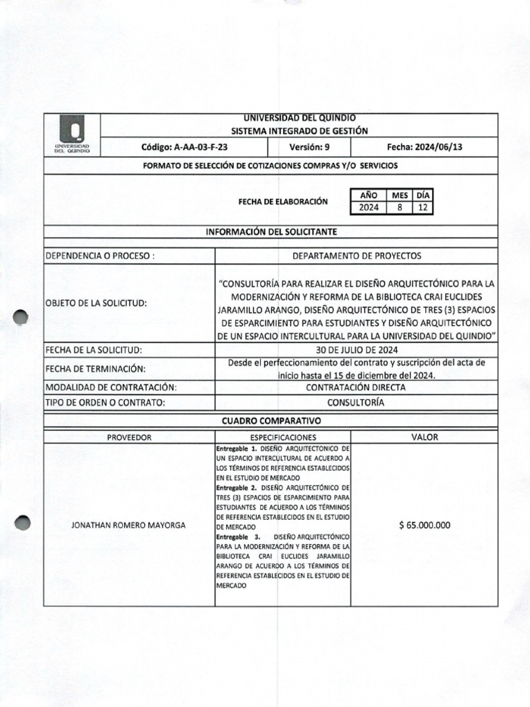Formato Seleccion Cotizaciones - 0008 | PDF