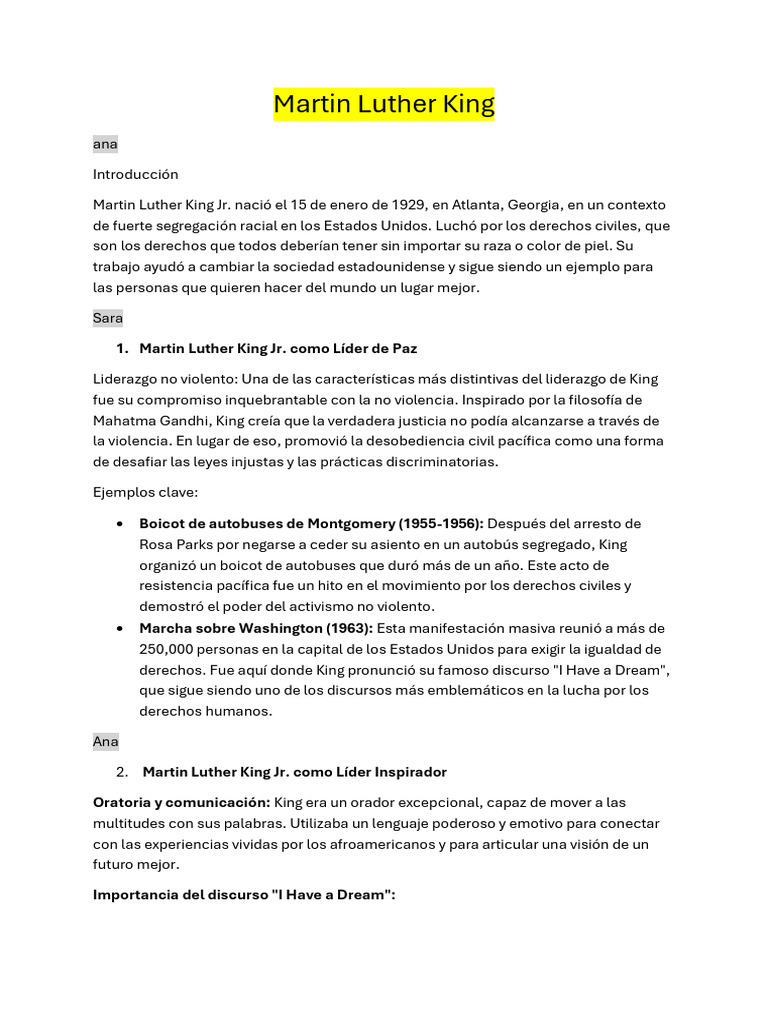 Martin Luther King | PDF