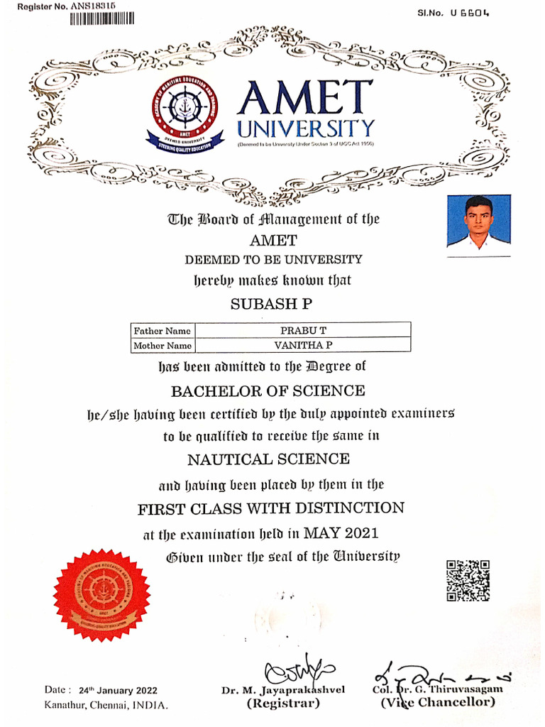 Degree Certificate Pdf