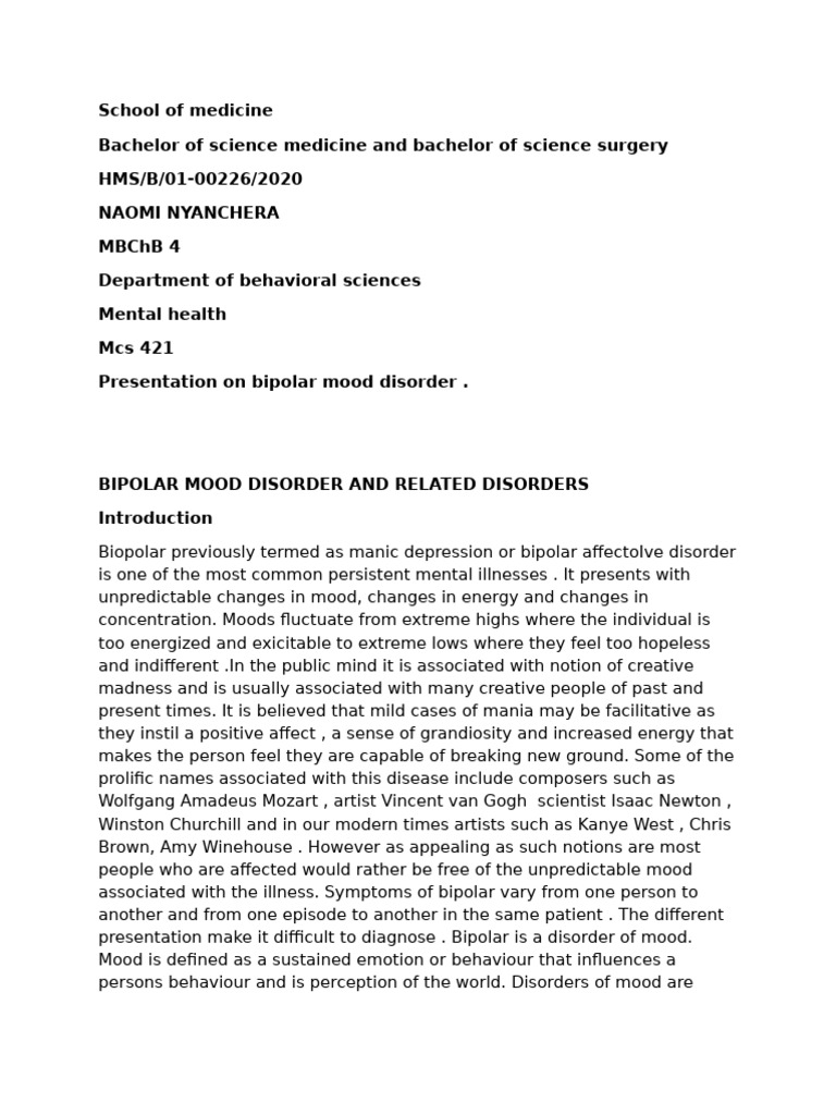 Bipolar Disorder | PDF