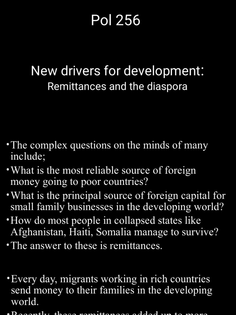 3.new Drivers For Development. (Remittances) PPTX | PDF