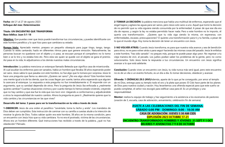 Tema GP Agosto Dle 21 Al 27 de Agosto | PDF