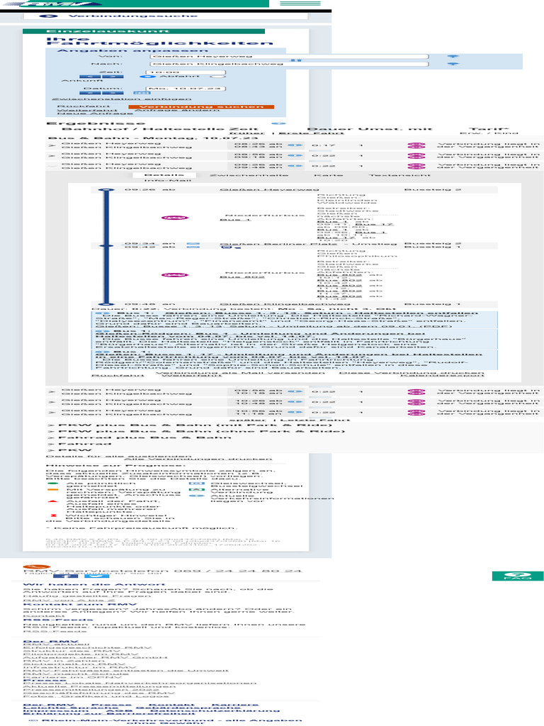 RMV - de RMV Fahrplanauskunft | PDF
