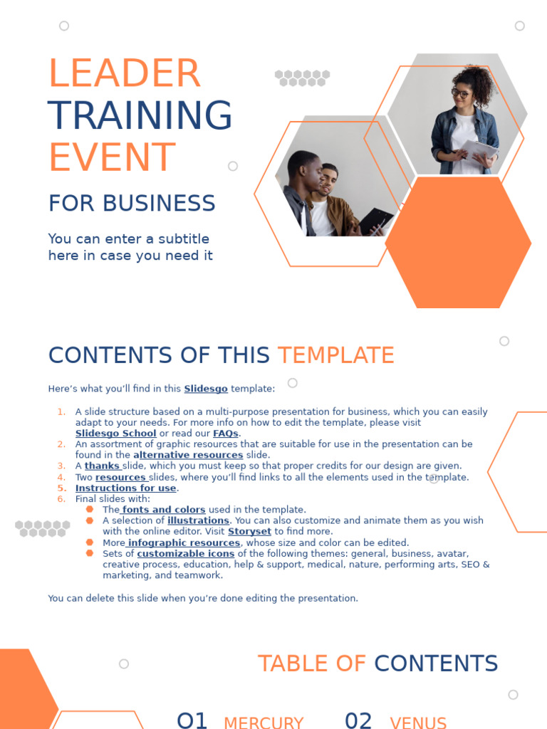 Leadership Training Event For Business by Slidesgo | PDF