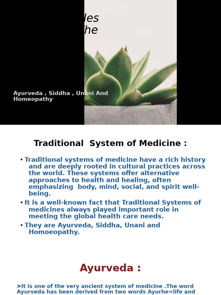 Basic Principles Involved in The Traditional System of Medicine | PDF