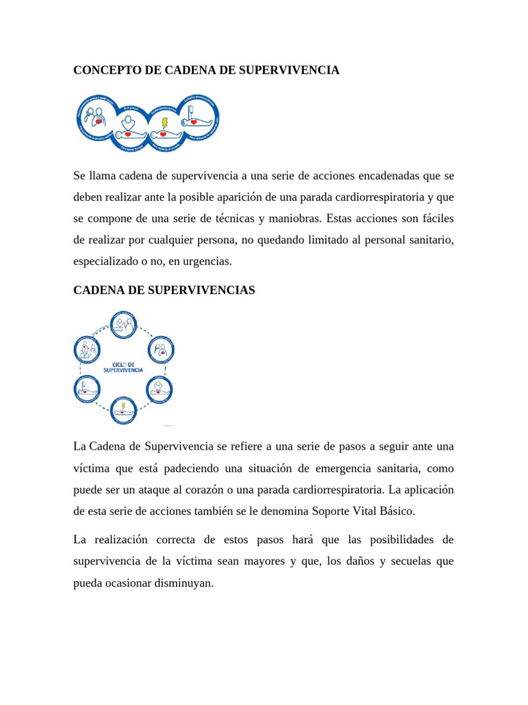 Concepto de Cadena de Supervivencia | PDF Concepto de Cadena de Supervivencia | PDF