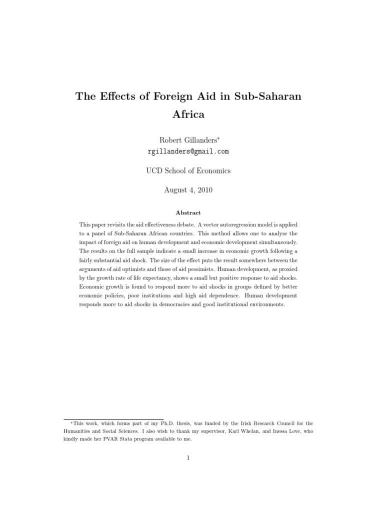 Effects of Foreign Aid in Africa | PDF | Official Development ...