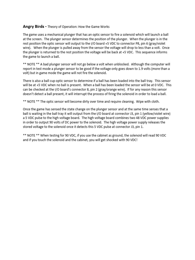 Angry Birds Arcade Operation Manual | PDF