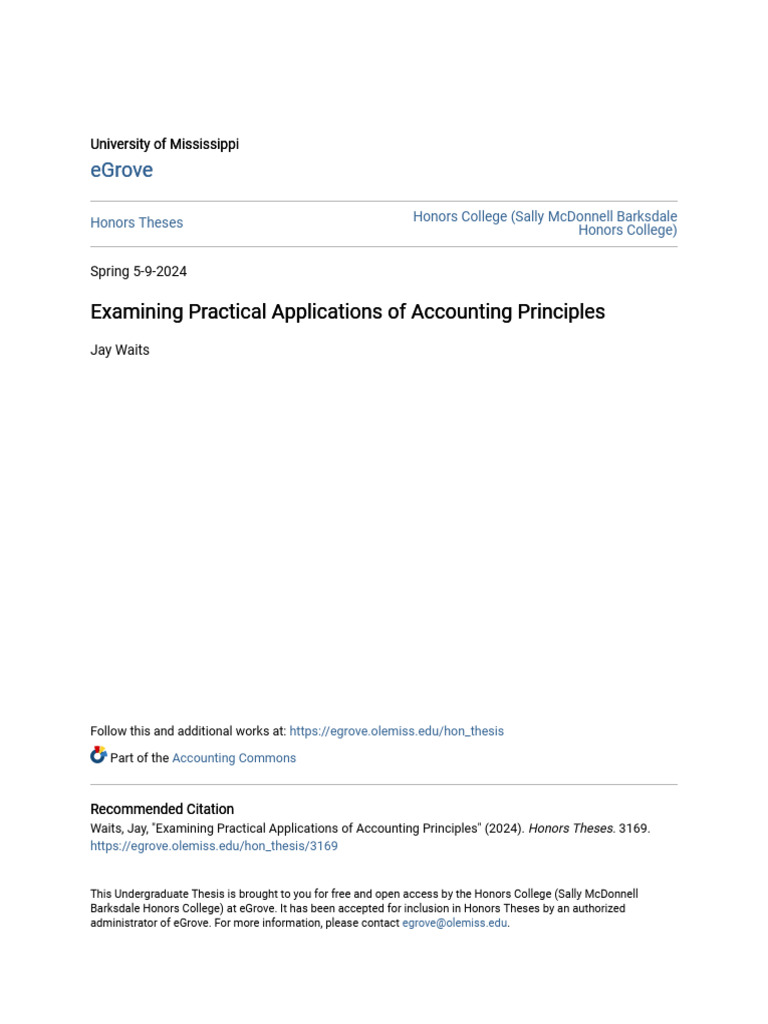 Examining Practical Applications of Accounting Principles | PDF