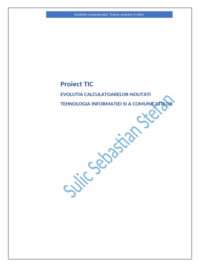 Evolutia Computer Tic | PDF