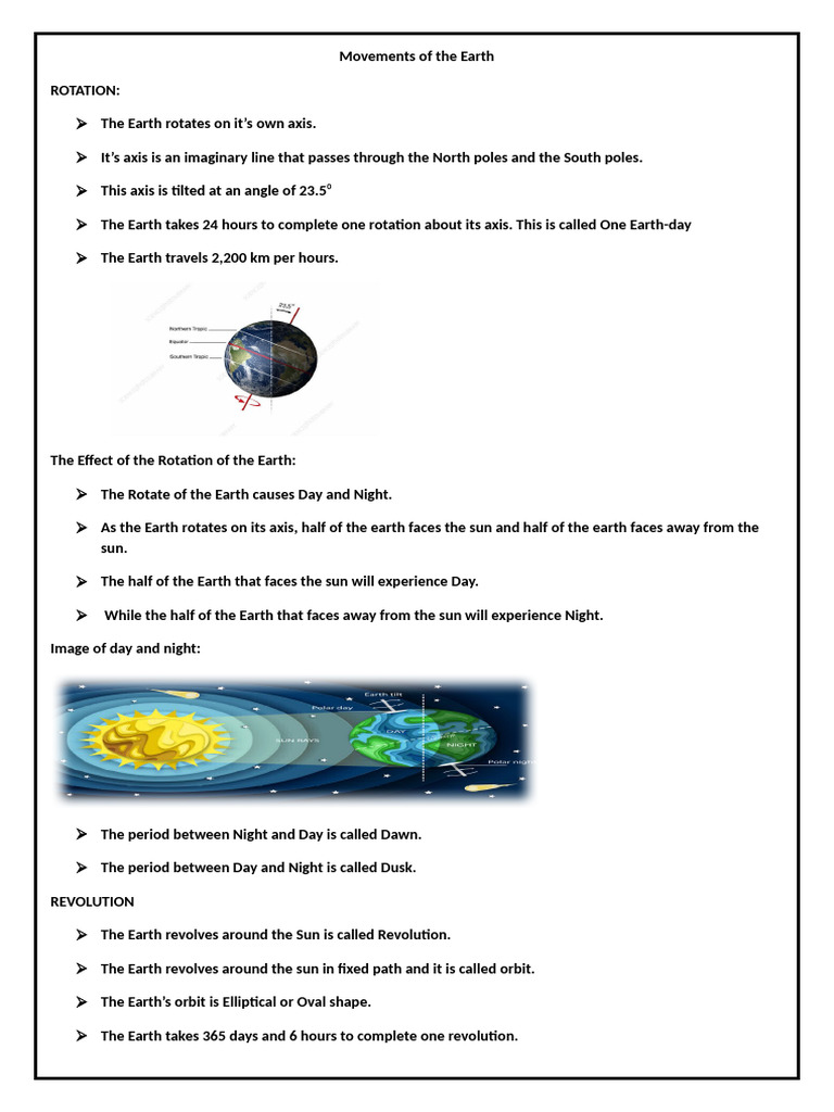 Movements of The Earth | PDF