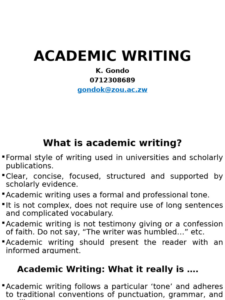 Academic writing (1) | PDF