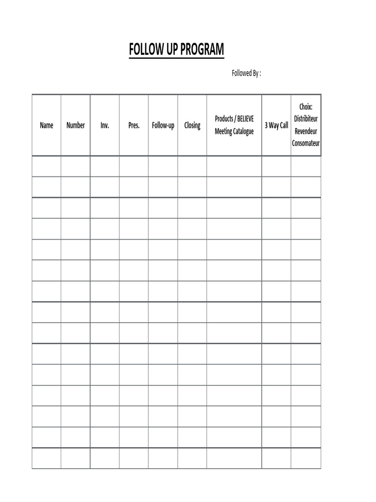 Follow Up Program | PDF