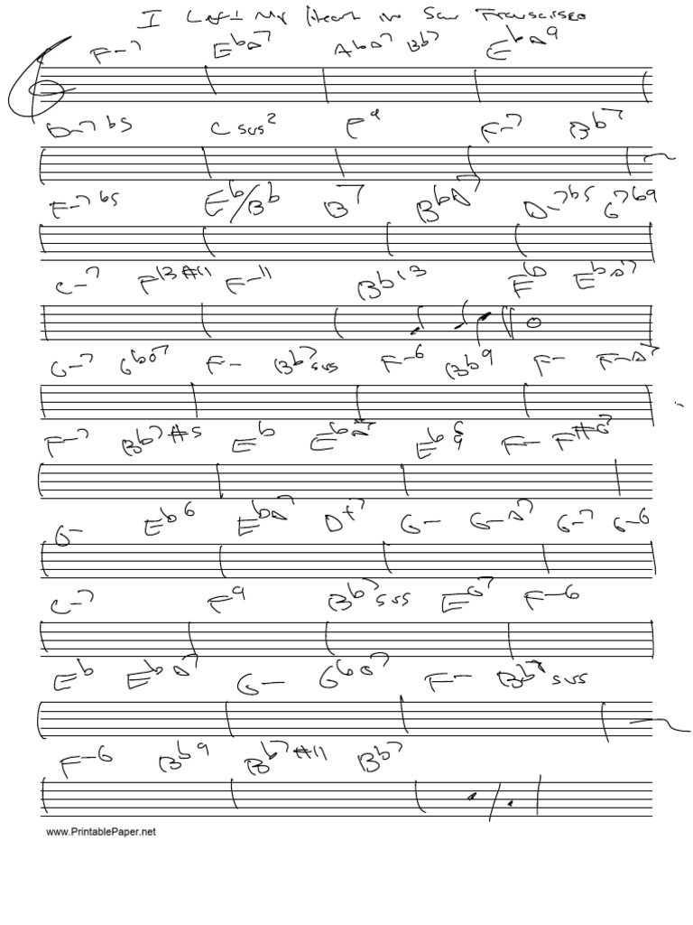 I Left My Heart in San Francisco Lead Sheet Eb | PDF