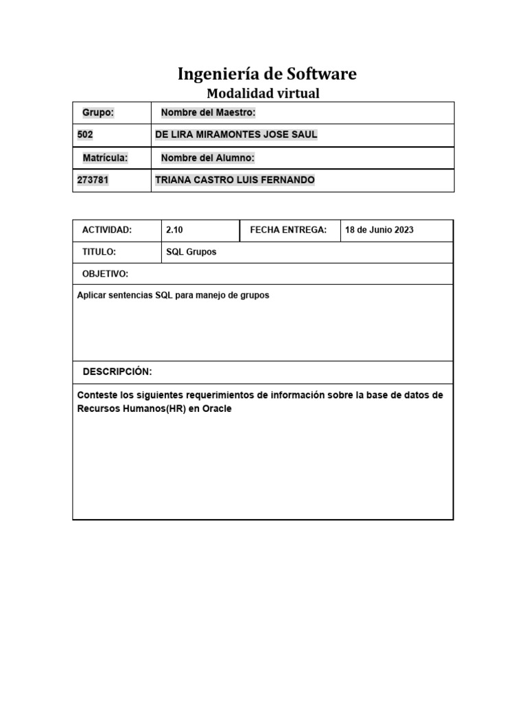 2.10 Actividad 3_ SQL Grupos | PDF
