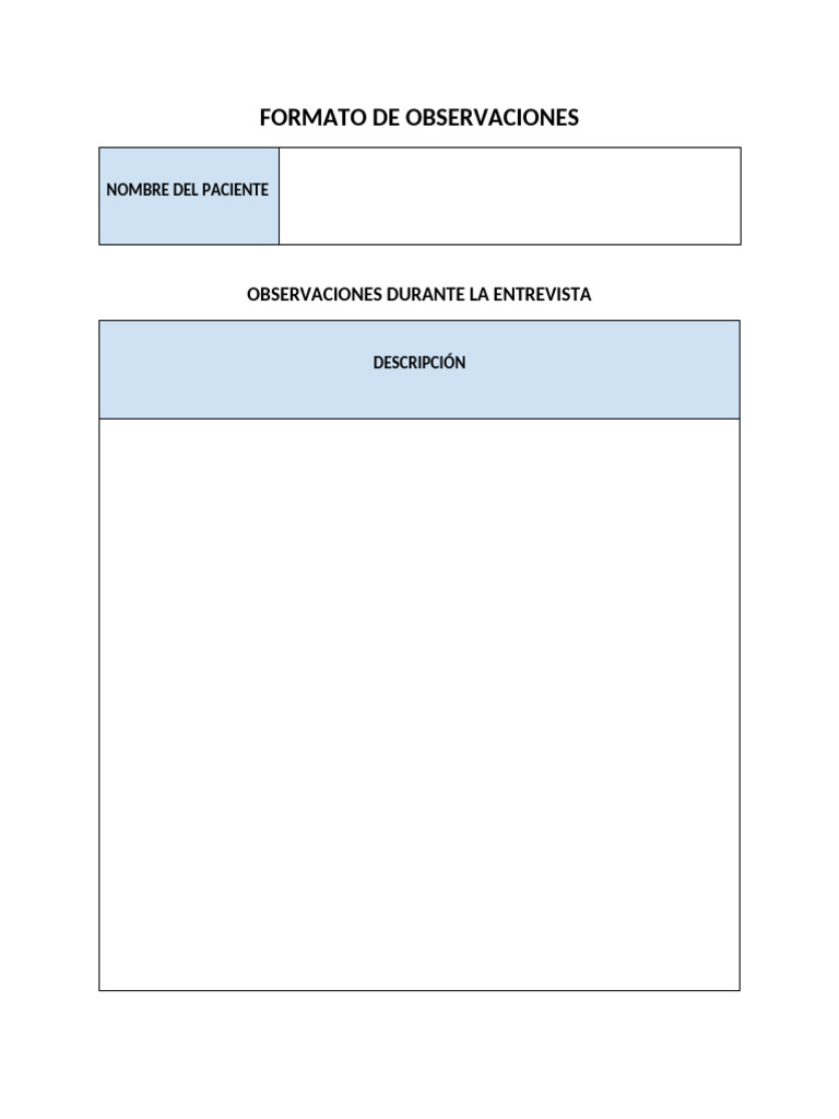 Formato de Observaciones | PDF Formato de Observaciones | PDF