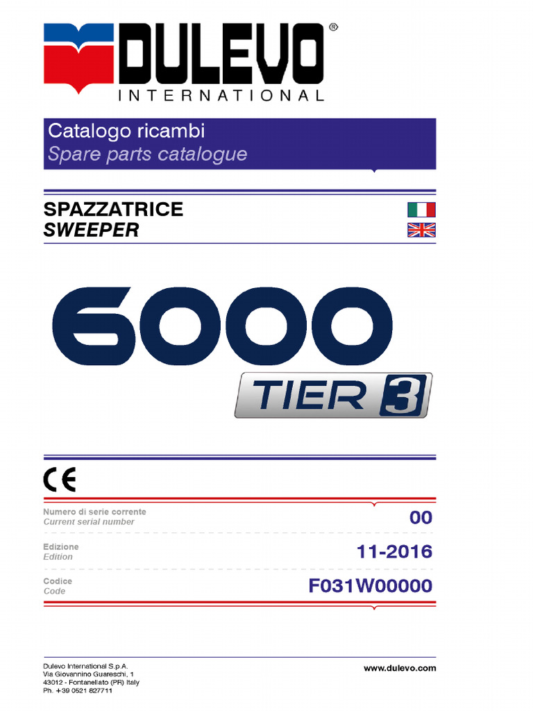 Dulevo 6000 Spare Parts Manual | PDF