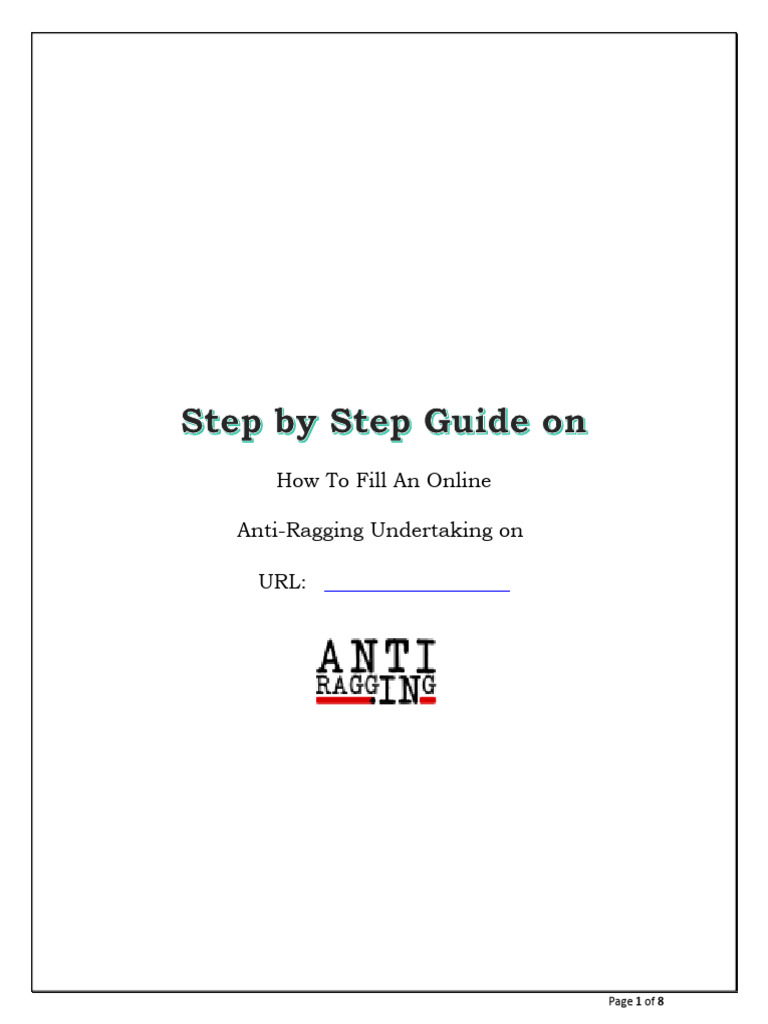 Fill Online Anti-Ragging Undertaking Guide | PDF | Business