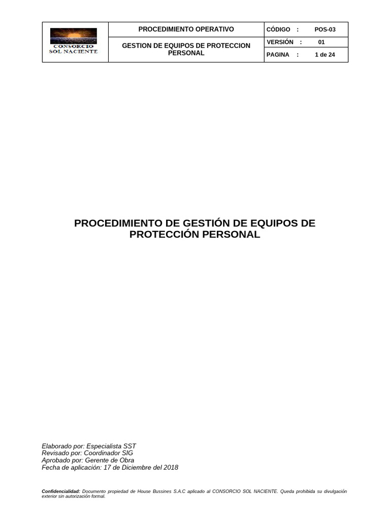 Pets-03 Procedimiento de Gestión de Epp | PDF | Casco | Negocios