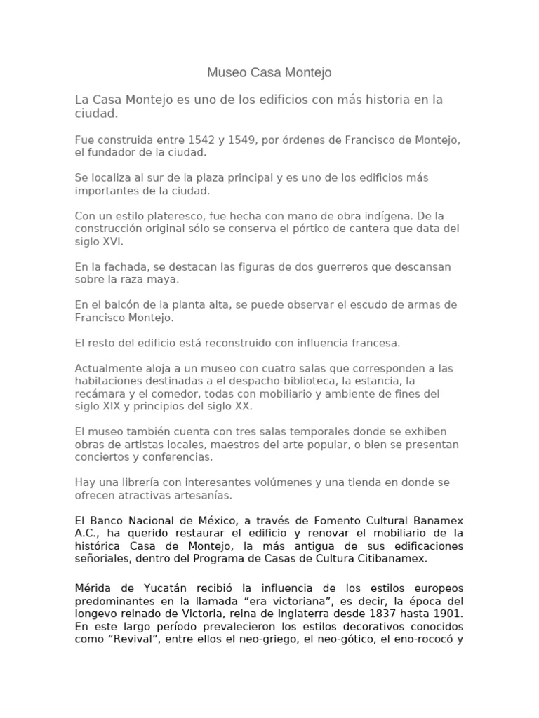 Casa de Montejo | PDF | Mueble | Museo