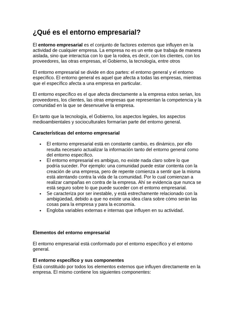 Entorno Empresarial | PDF